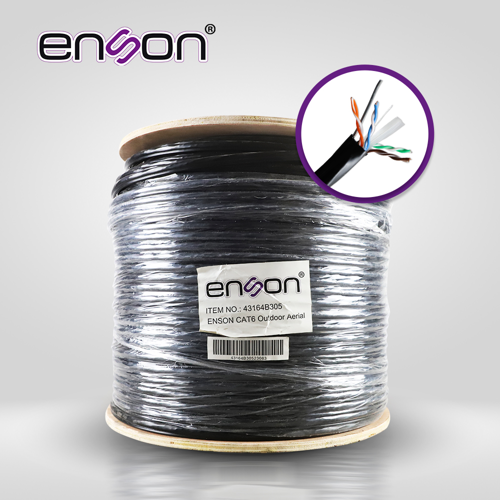 Cable utp aereo cat6 enson 43164b305 forro negro 4 pares calibre 23 awg ...